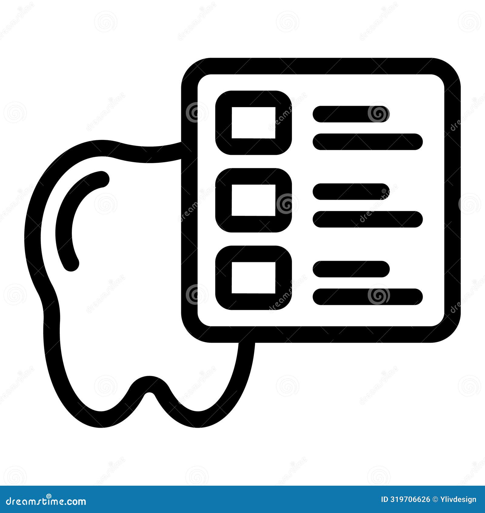 Checklist Icon with Hand Grip Stock Illustration - Illustration of ...