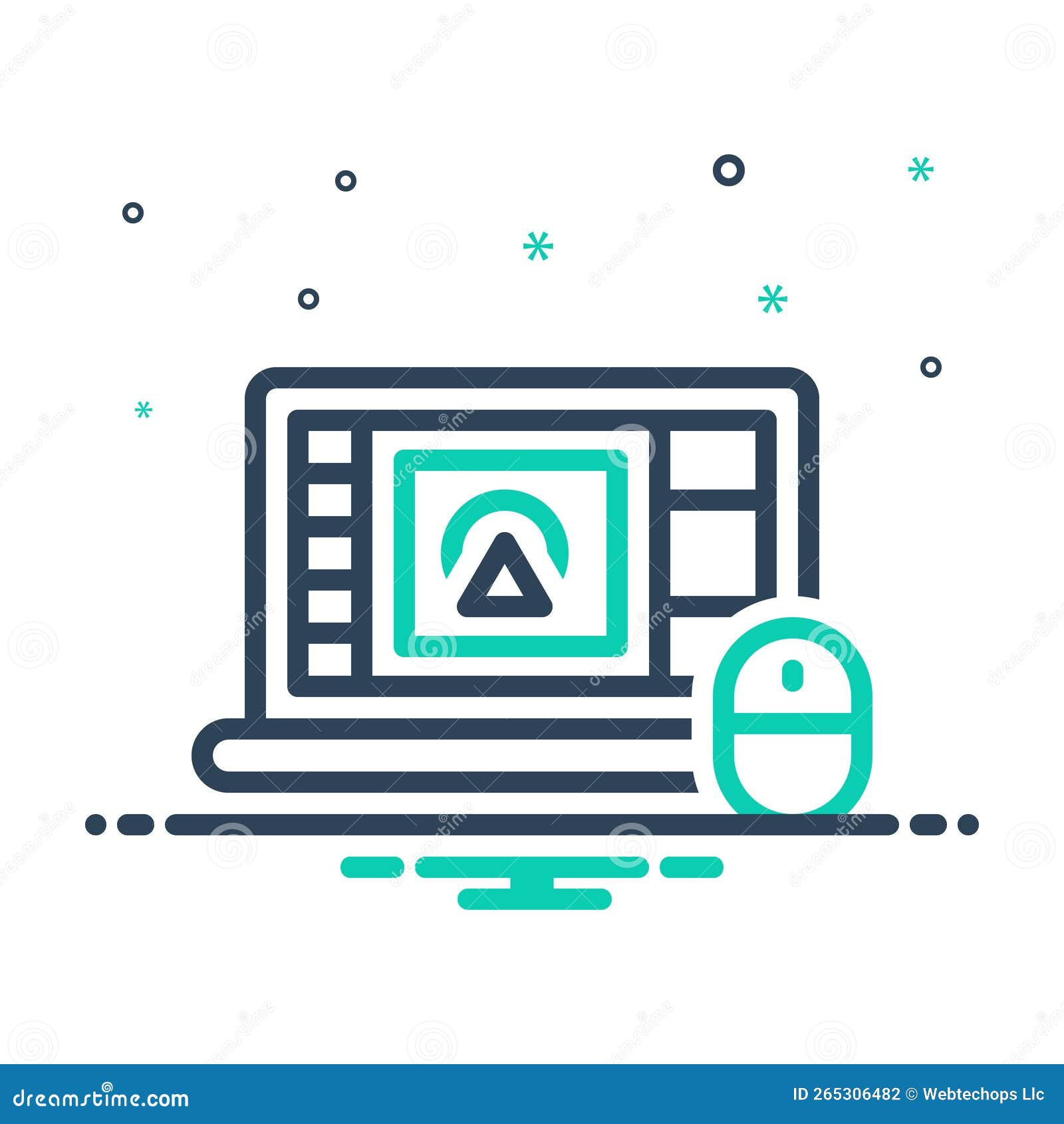 Mix Icon For Graphic, Pictorial And Monitor Vector Illustration ...