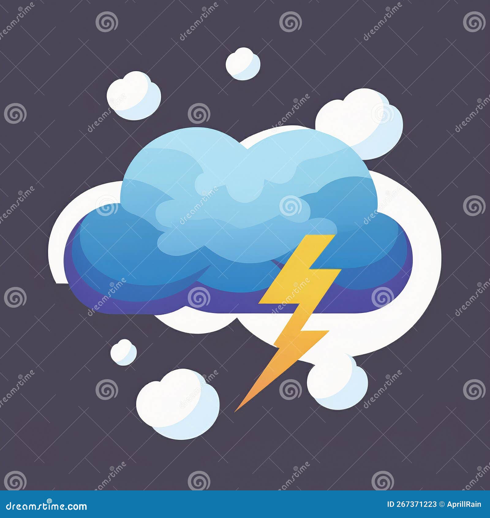 Graphic Icon of a Thundercloud Stock Illustration - Illustration of ...
