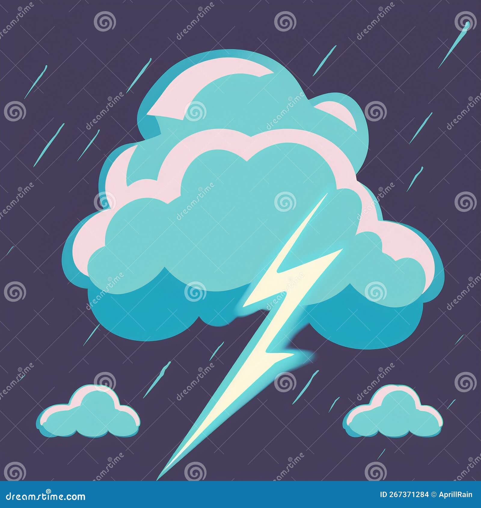 Graphic Icon of a Thundercloud Stock Illustration - Illustration of ...