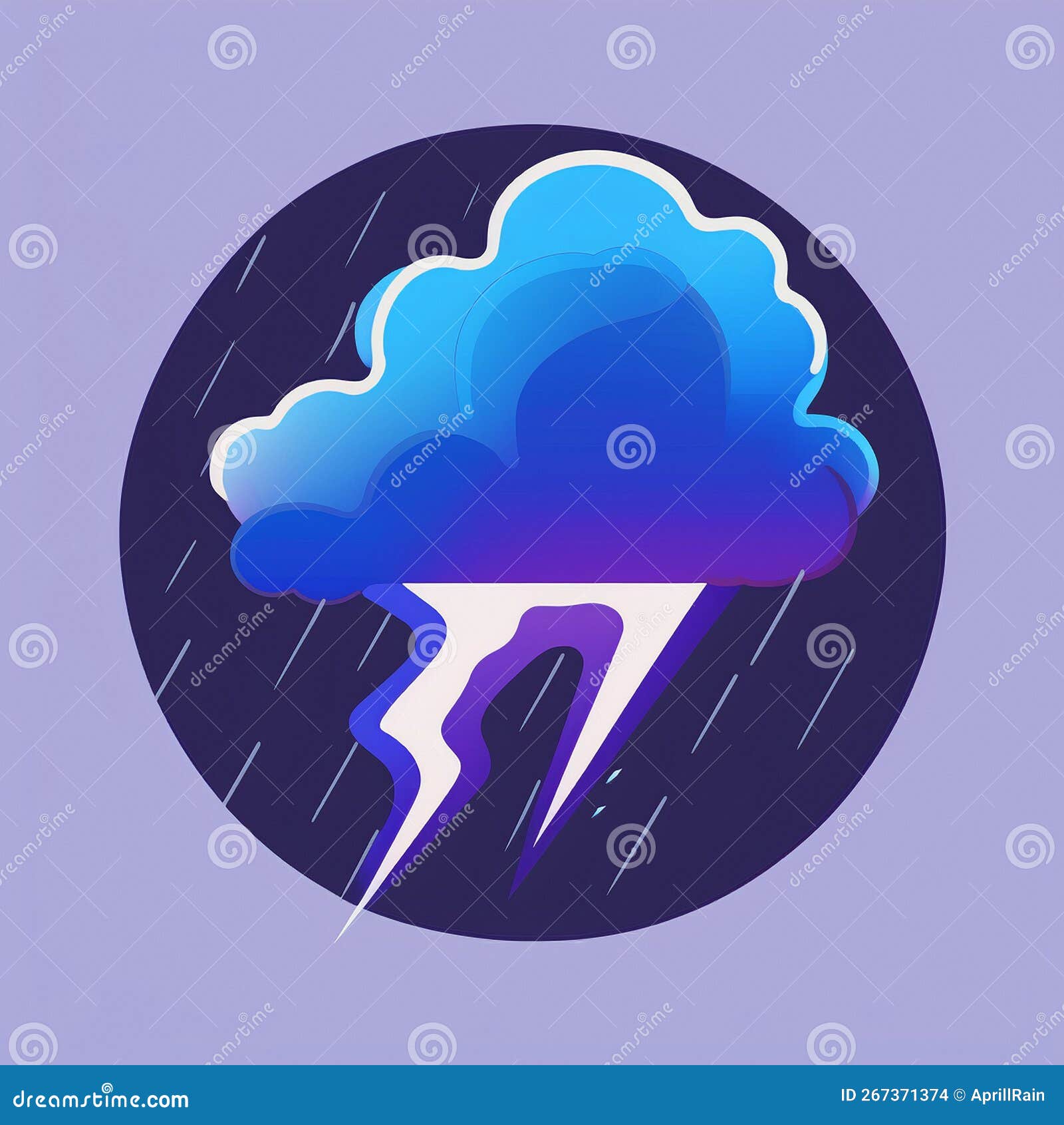 Graphic Icon of a Thundercloud Stock Illustration - Illustration of ...