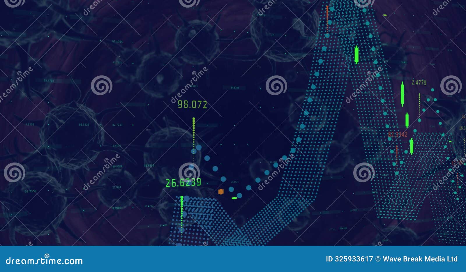 The Graphic Illustrates Colourful Data, Graphs And Statistics On A ...