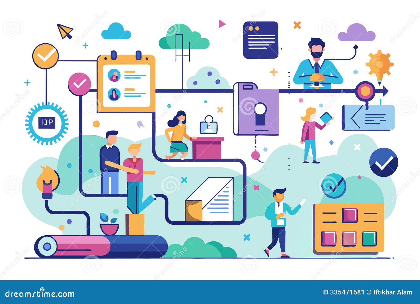 The Graphic Illustrates the Customized Steps of a Project Workflow with ...