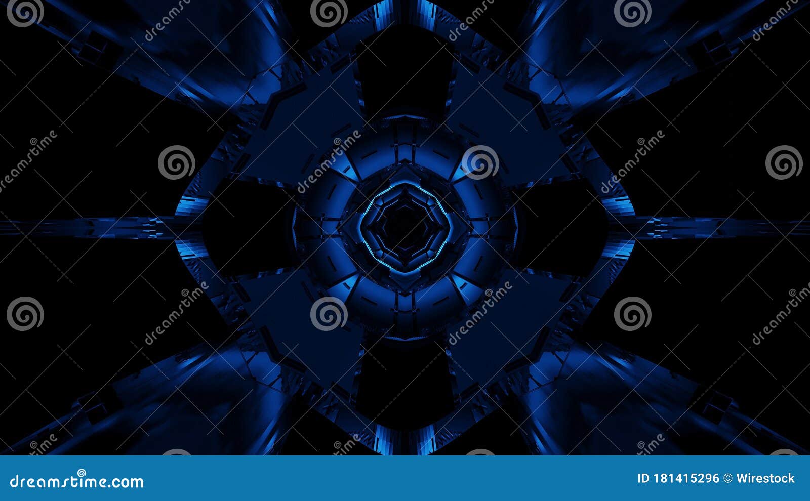 Graphic Illustration with Blue Laser Lights in Patterned Shapes with a ...