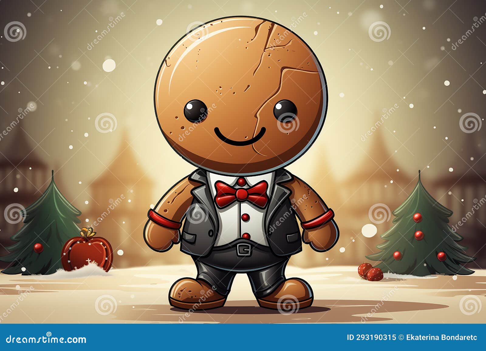Graphic Illustration of Brown Gingerbread Man. Stock Image - Image of ...