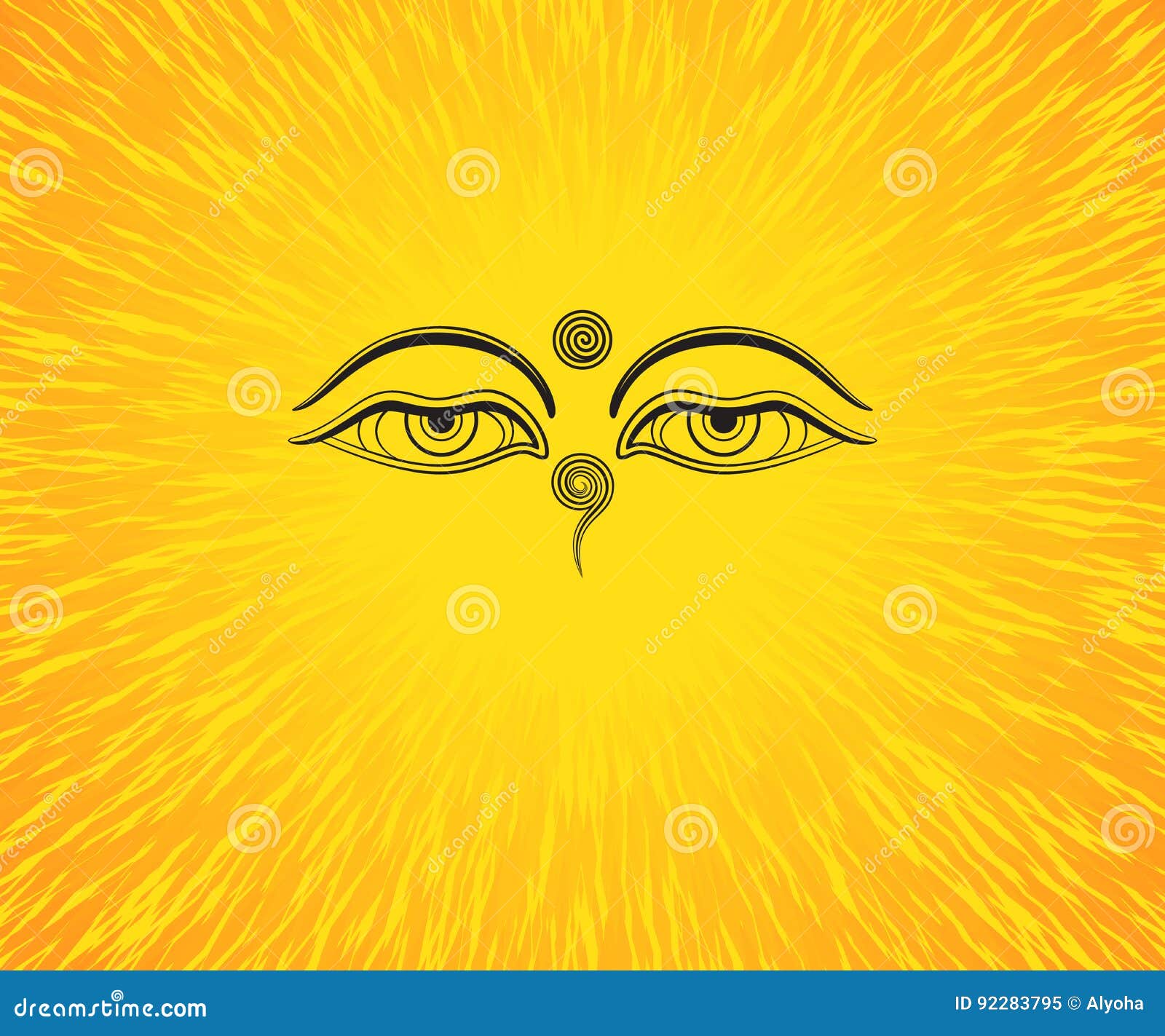 Graphic Illustration of Buddha`s Eyes. Stock Vector - Illustration of ...