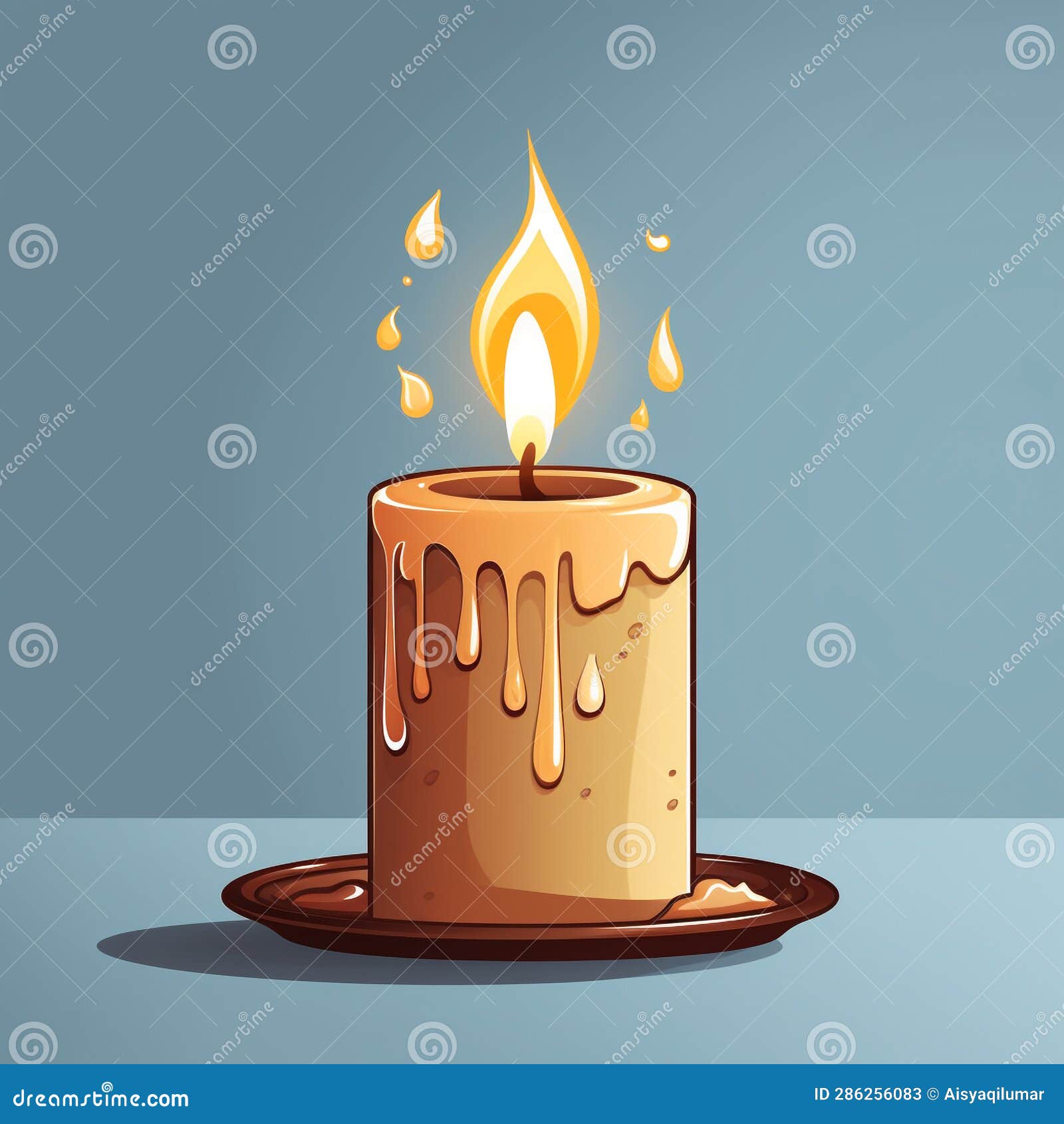 Graphic Illustration of a Burning Candle. Stock Illustration ...