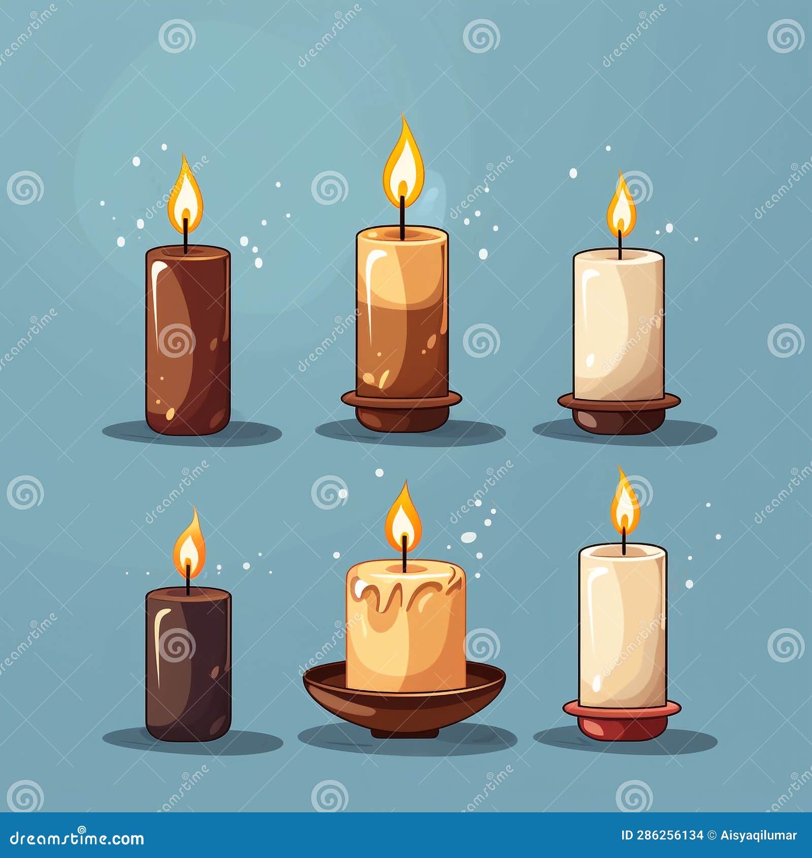 Graphic Illustration of a Burning Candle. Stock Illustration ...
