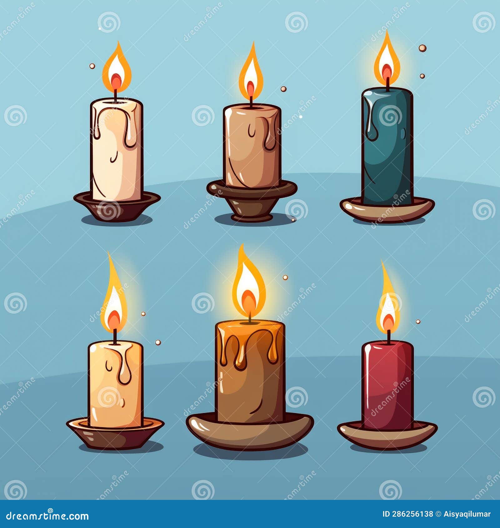 Graphic Illustration of a Burning Candle. Stock Illustration ...