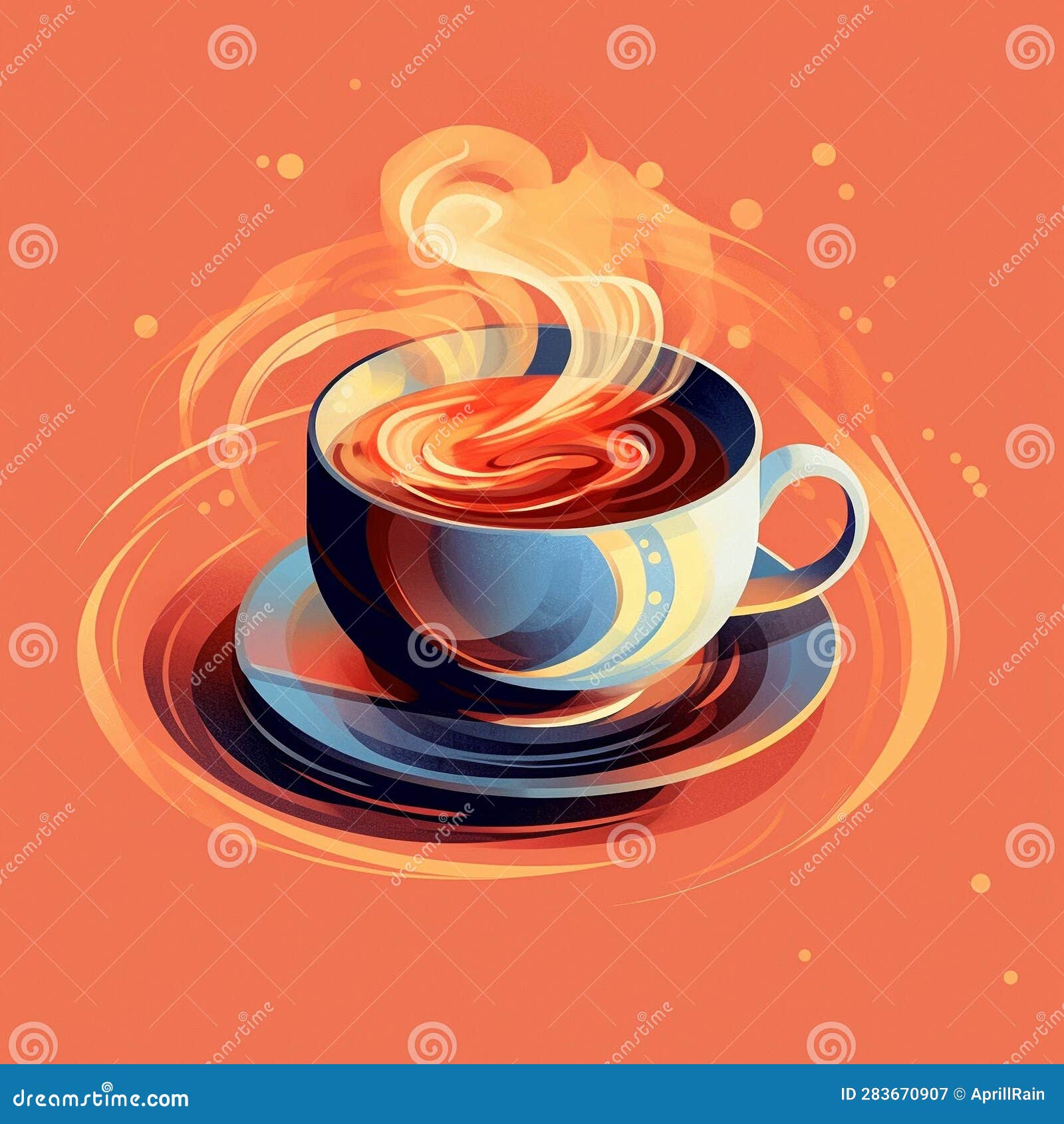 Graphic Illustration of a Cup of Invigorating Coffee Stock Illustration ...