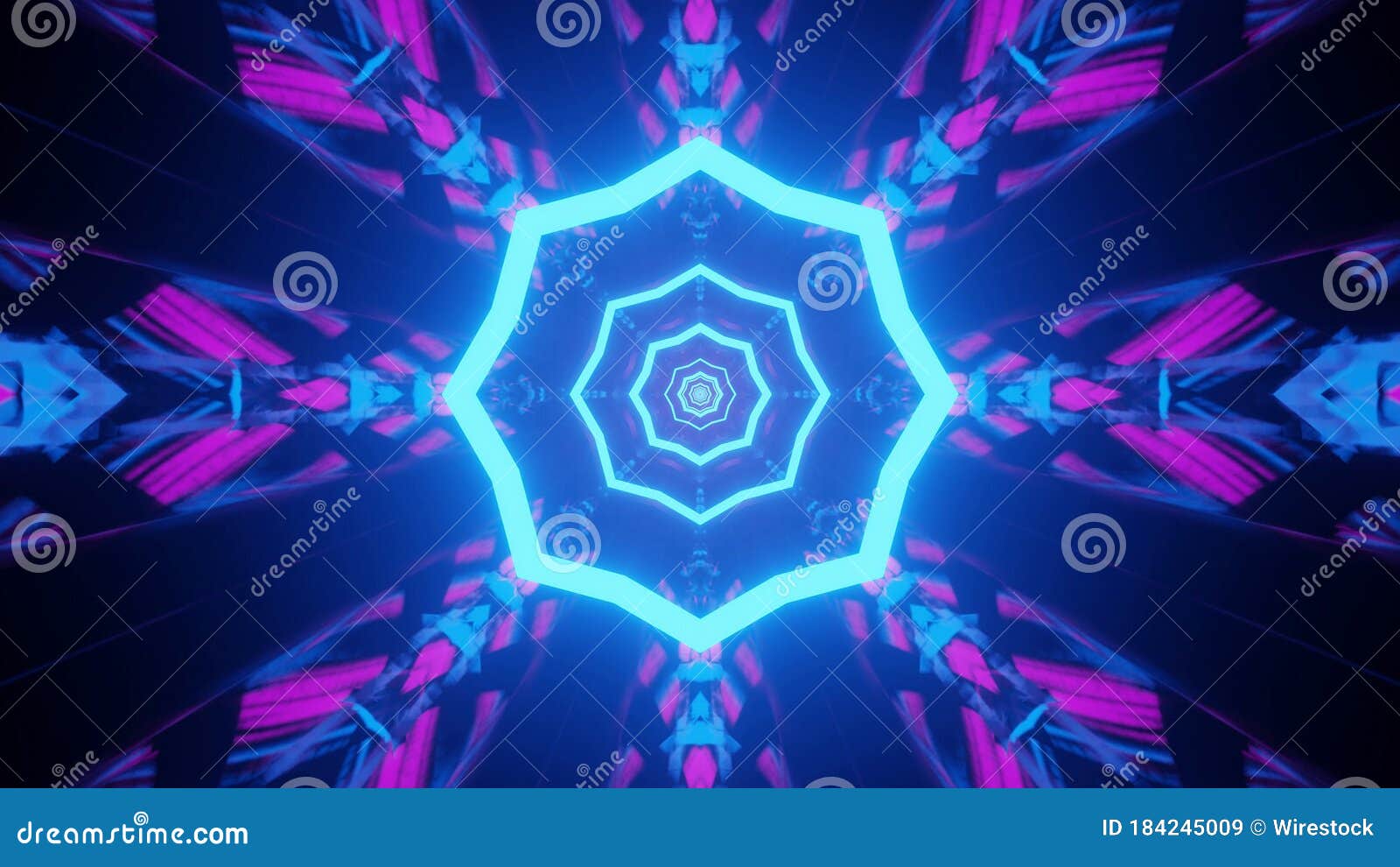 Graphic Illustration of 3D Rendered Futuristic Blue and Purple Patterns ...