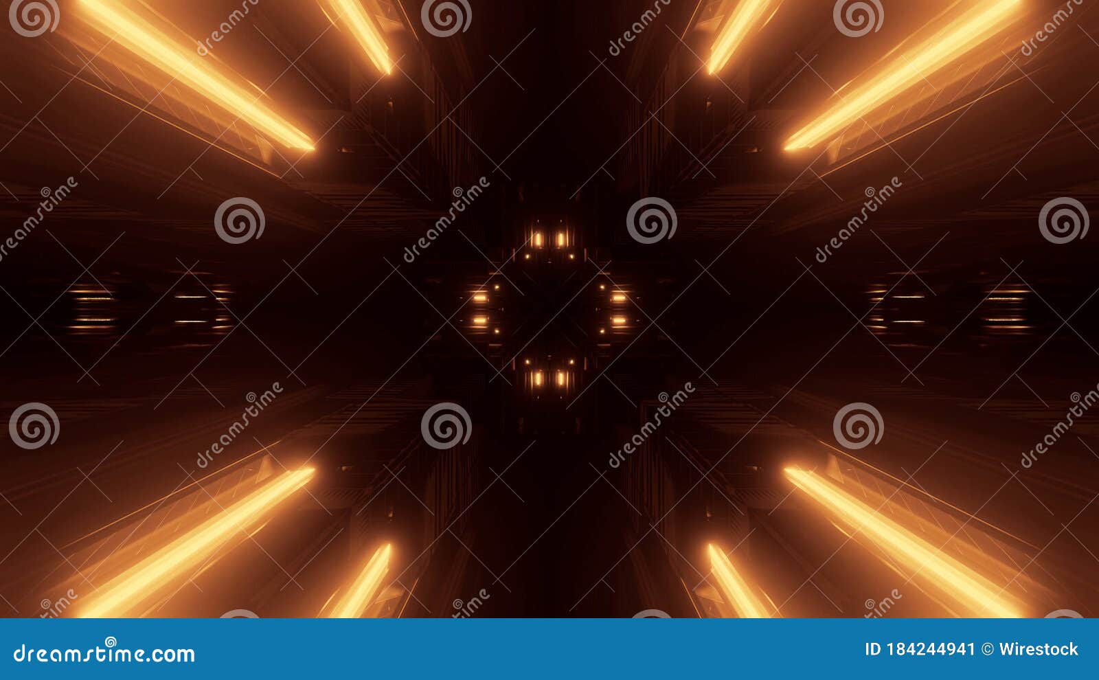 Graphic Illustration of 3D Rendered Futuristic Golden Patterns Forming ...