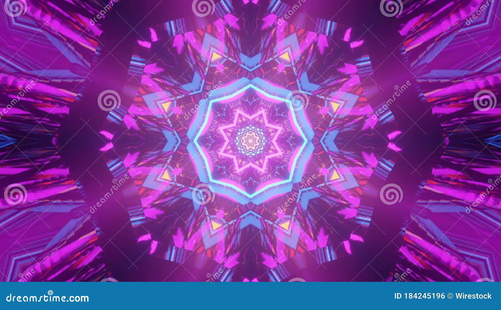 Graphic Illustration of 3D Rendered Futuristic Purple Patterns Stock ...