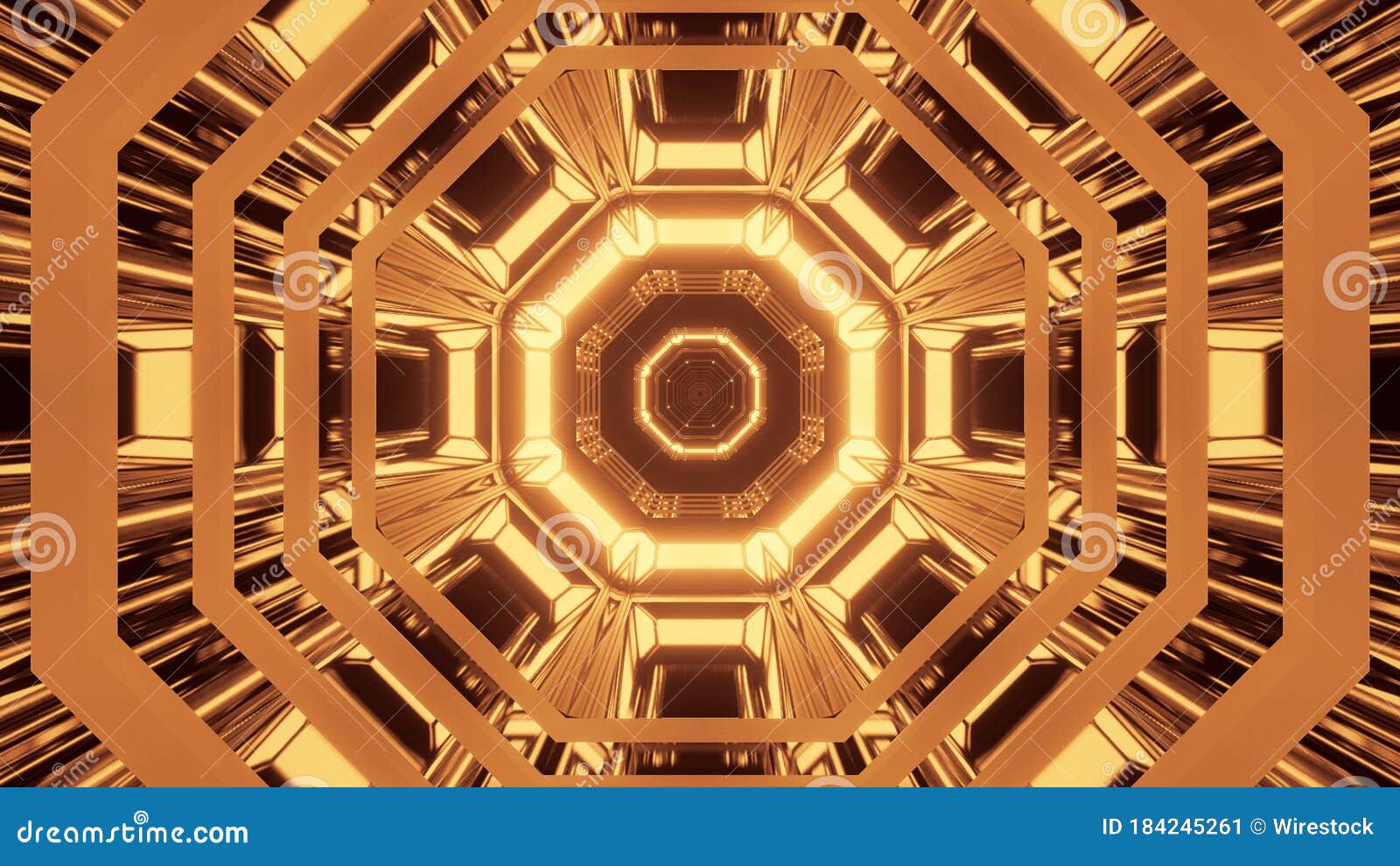 Graphic Illustration of 3D Rendered Futuristic Yellow Geometric Objects ...