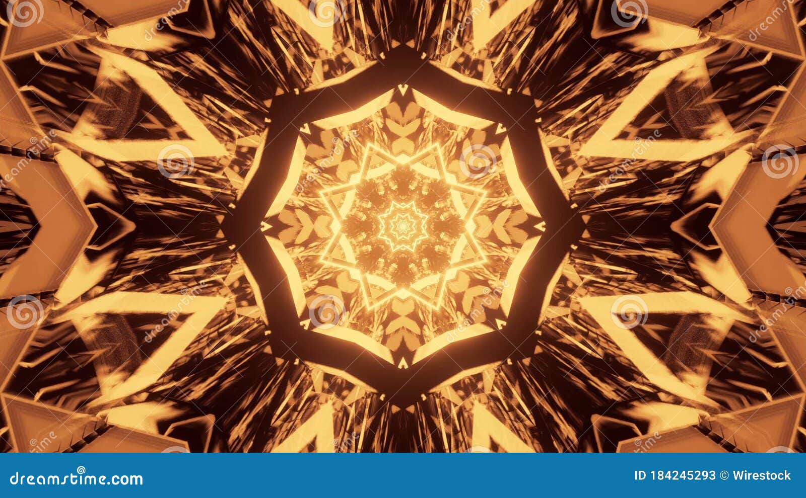 Graphic Illustration of 3D Rendered Futuristic Yellow Geometric Objects ...