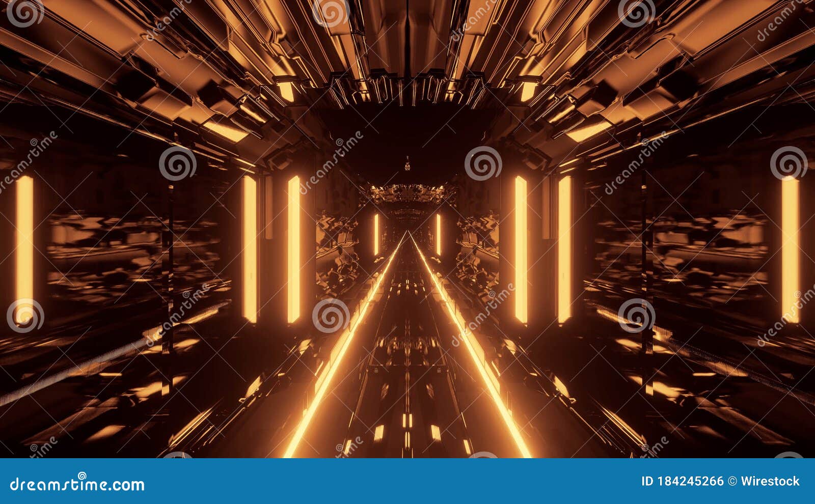 Graphic Illustration of 3D Rendered Futuristic Yellow Patterns in the ...