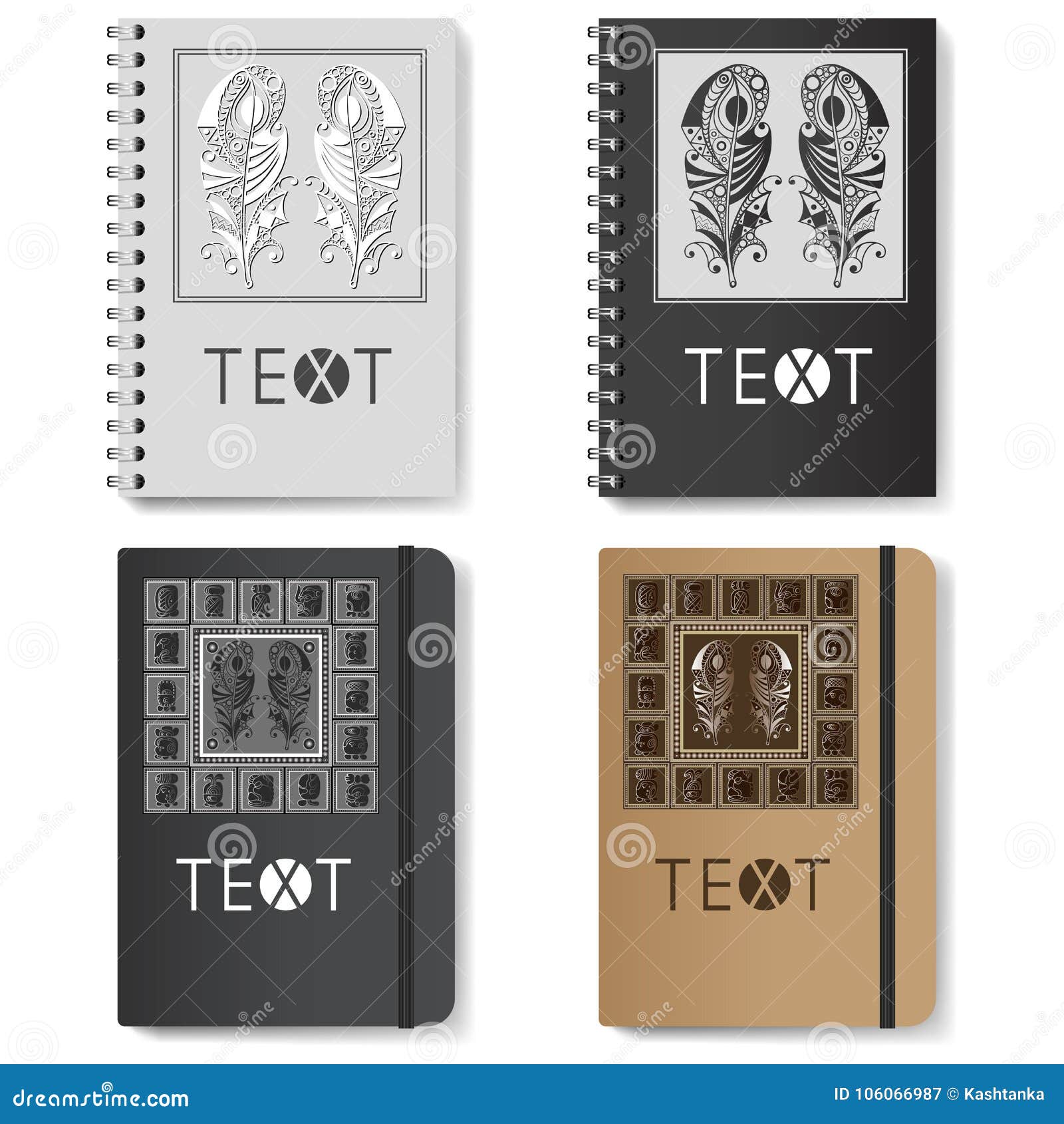 Graphic Illustration with Decorative Diaries 5 Stock Vector ...