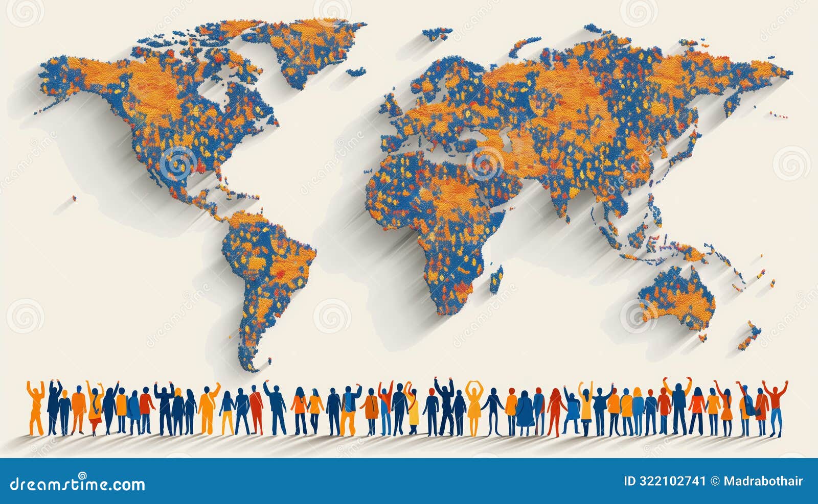 Graphic Illustration of Demographic Change Stock Illustration ...