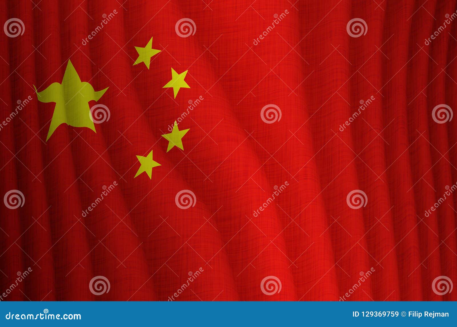 Illustration of a Flying Chinese Flag Stock Illustration - Illustration ...