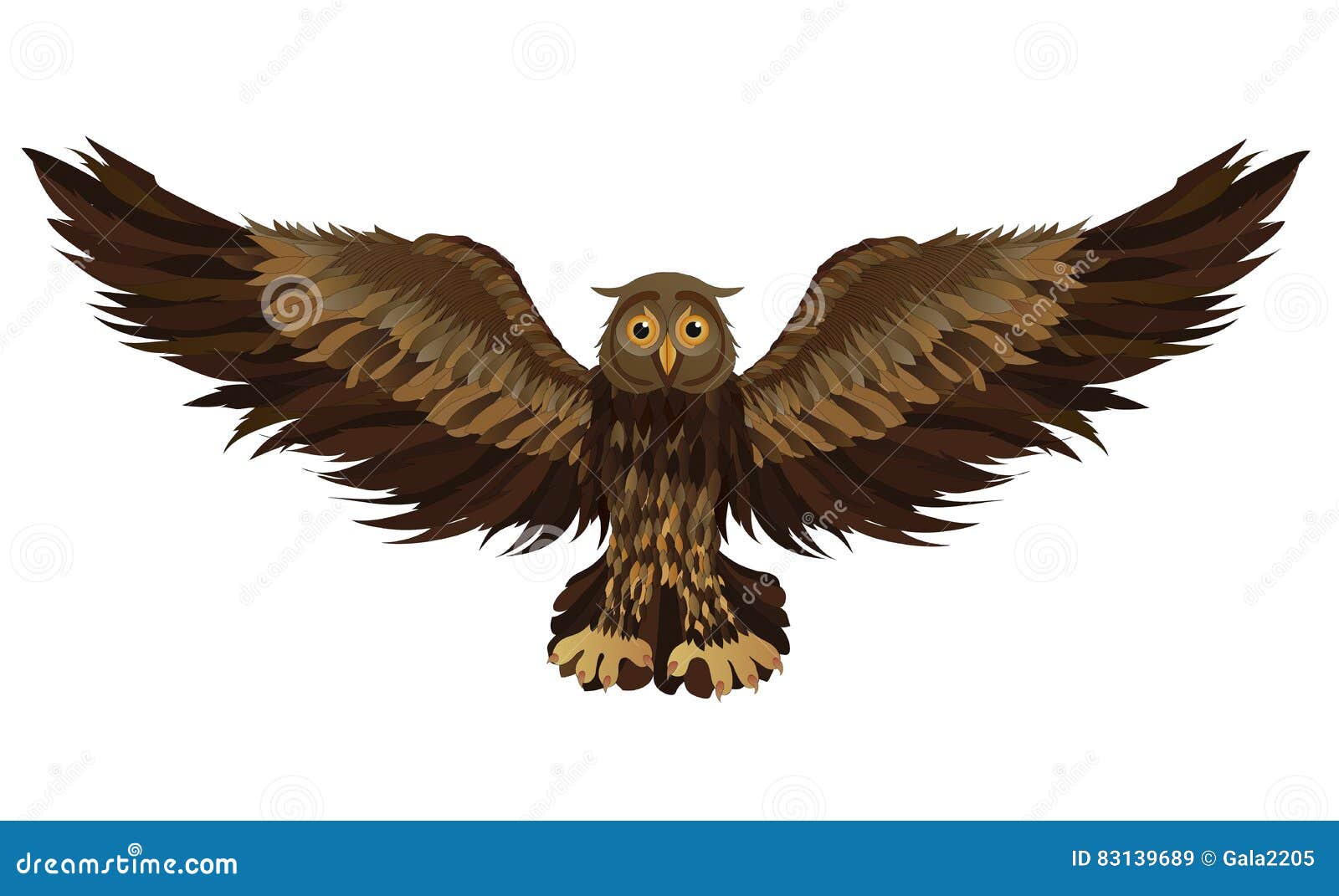 Graphic Illustration of Flying Owl. Vector Illustration Stock Vector ...