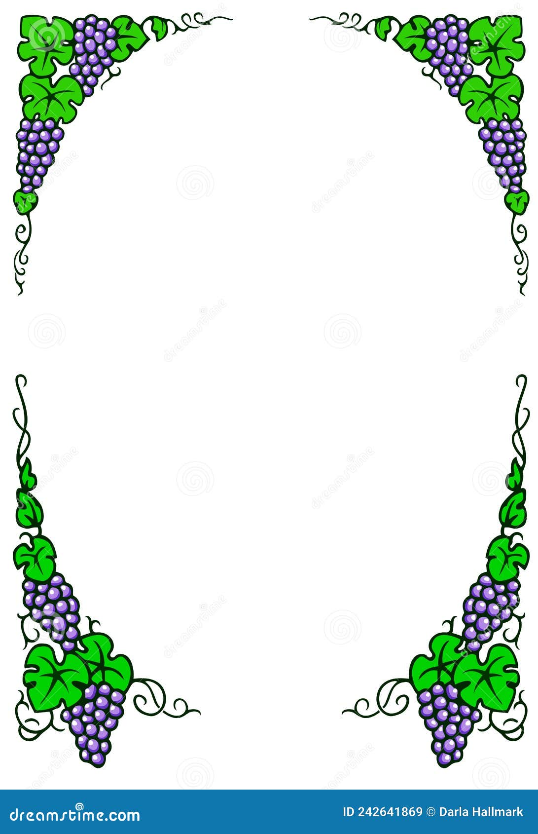 Oval Grapevine border stock image. Illustration of vines - 242641869