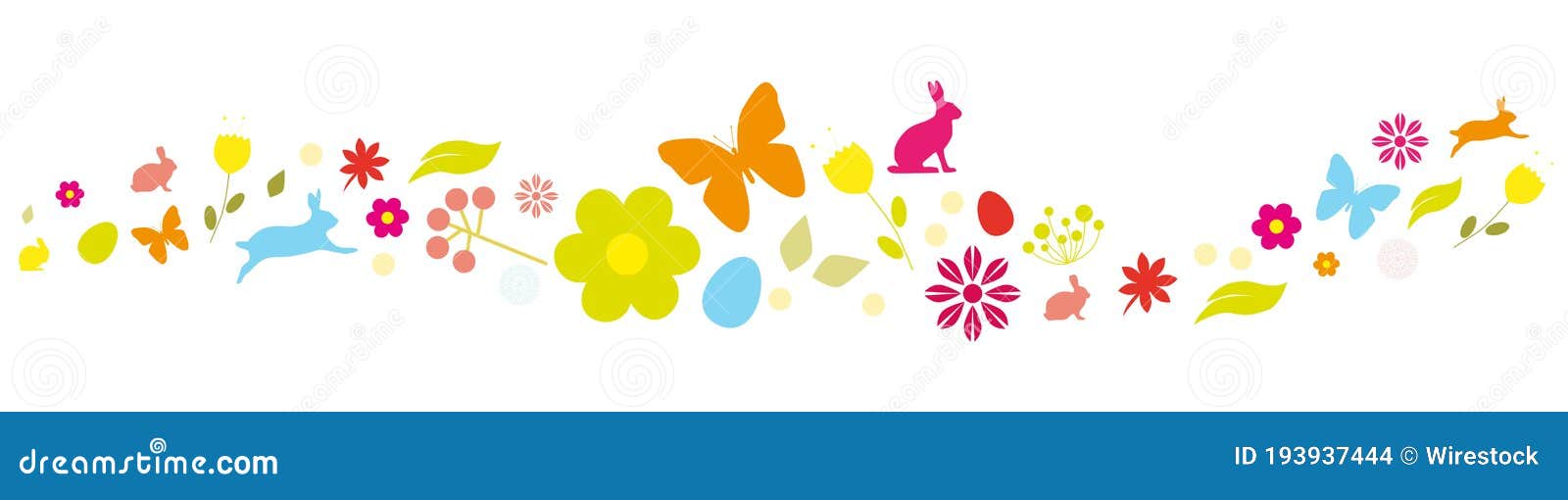 Graphic Illustration of Isolated Colorful Spring and Easter-themed ...