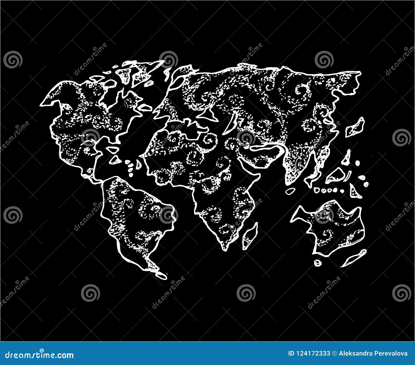 Graphic Illustration of a Map with Spirals of Wind. the Idea for a ...