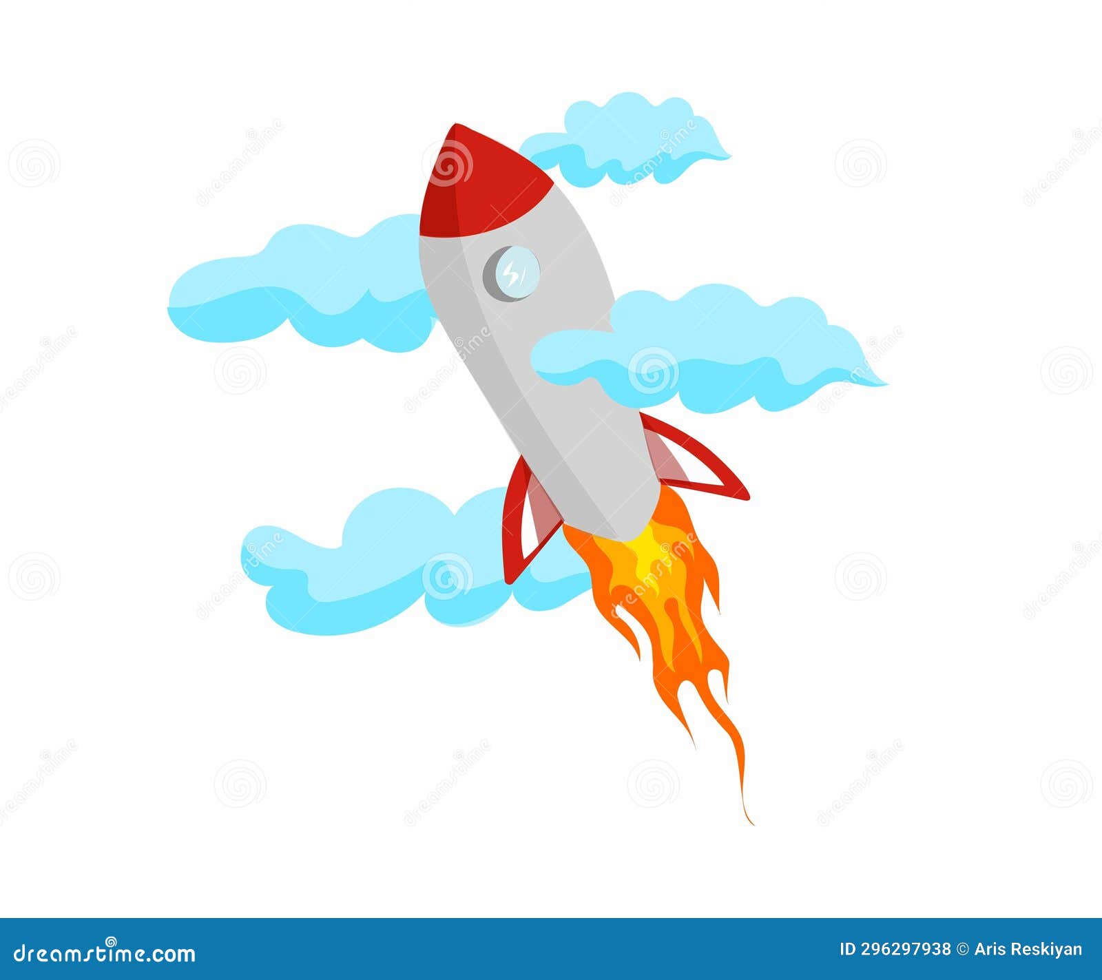 Graphic Illustration of a Rocket Flying Stock Vector - Illustration of ...