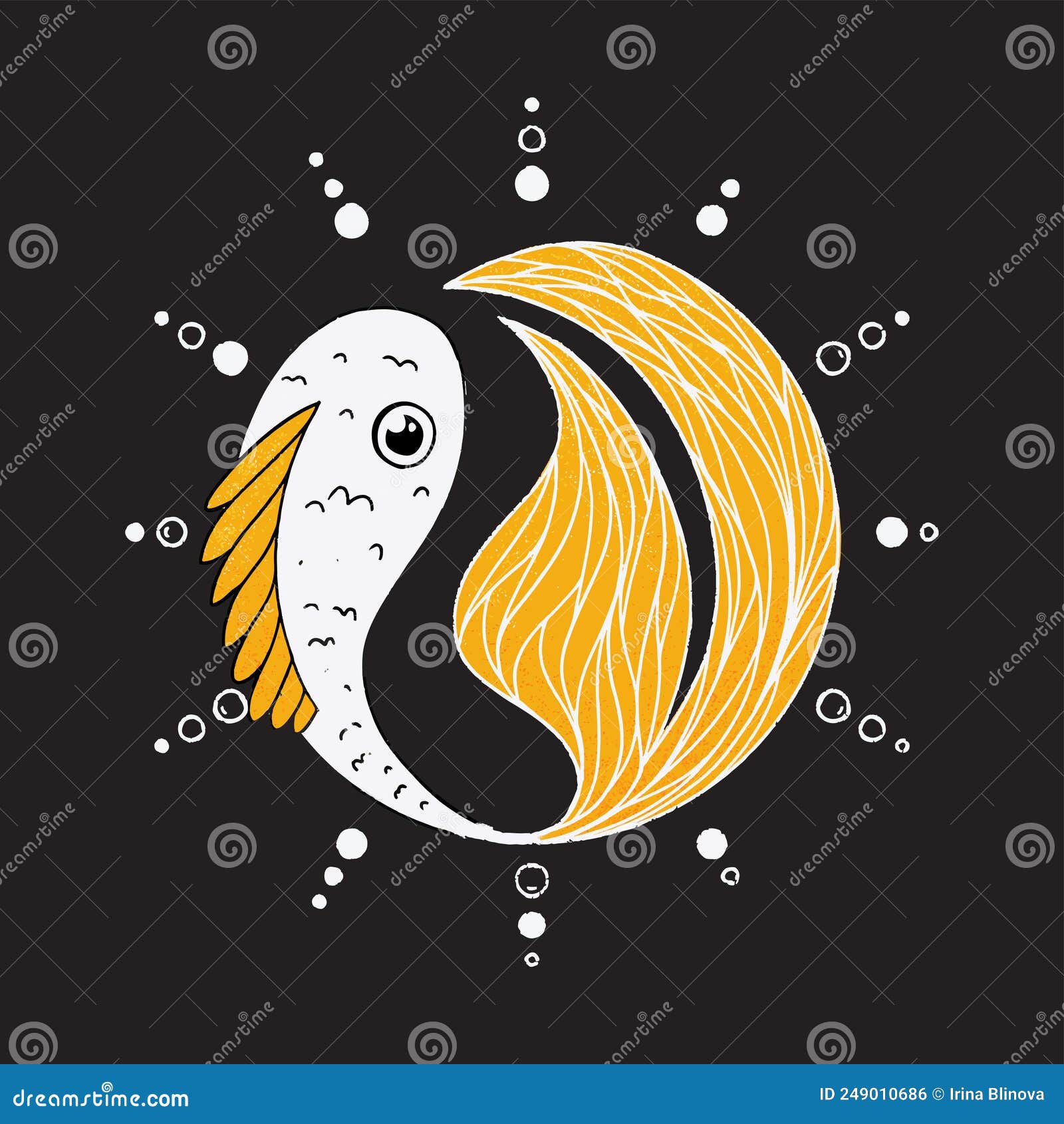 Fish Moon Colored Origami Style Icon. Element Of Animals Icon. Made Of ...