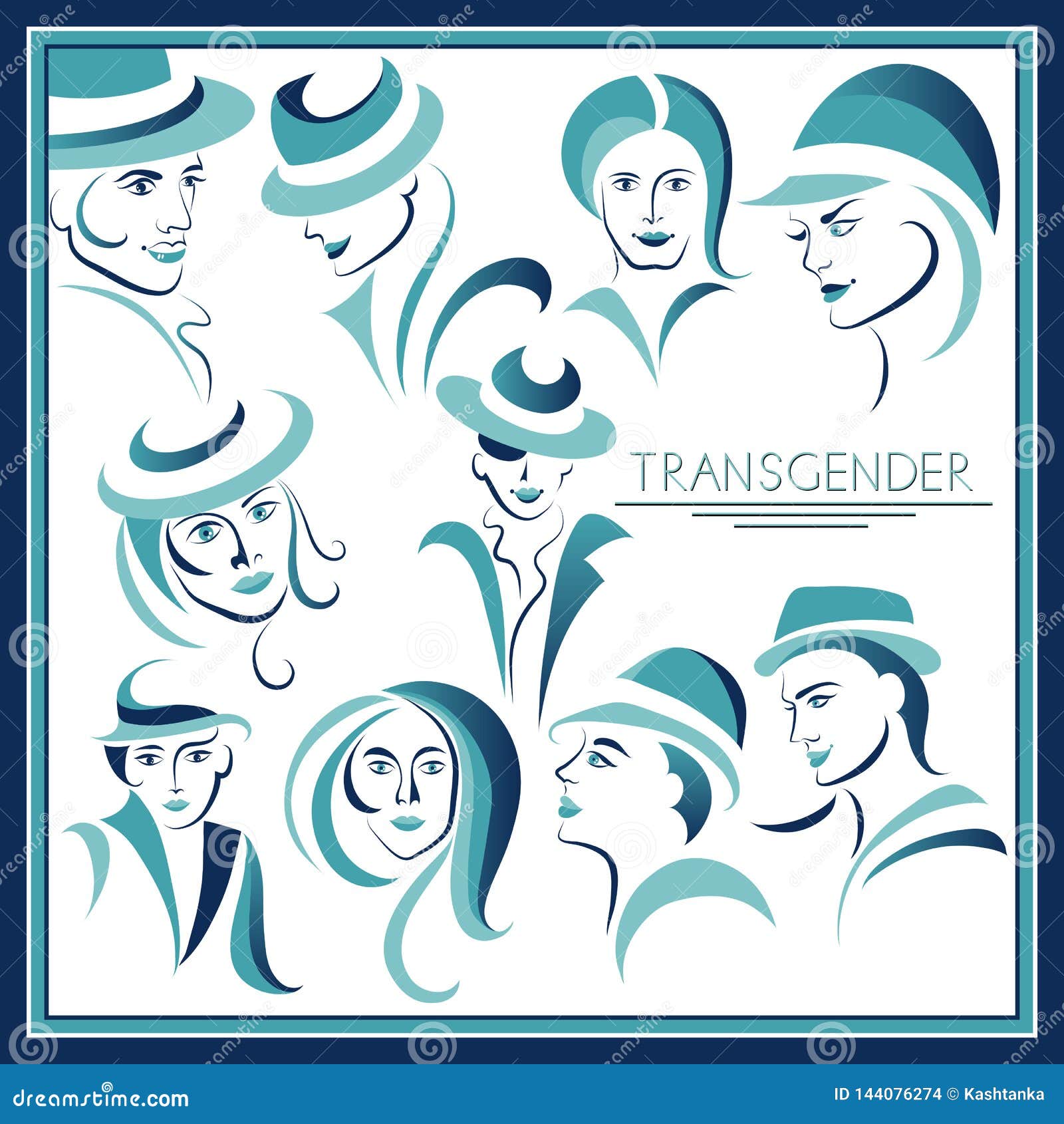 Graphic Illustration with Transgender_set 2 Stock Vector - Illustration ...