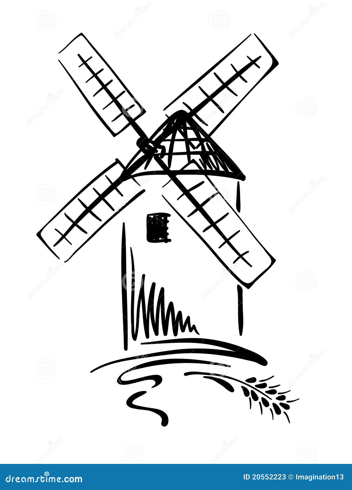 Graphic Illustration - Windmill Stock Vector - Illustration of mill ...