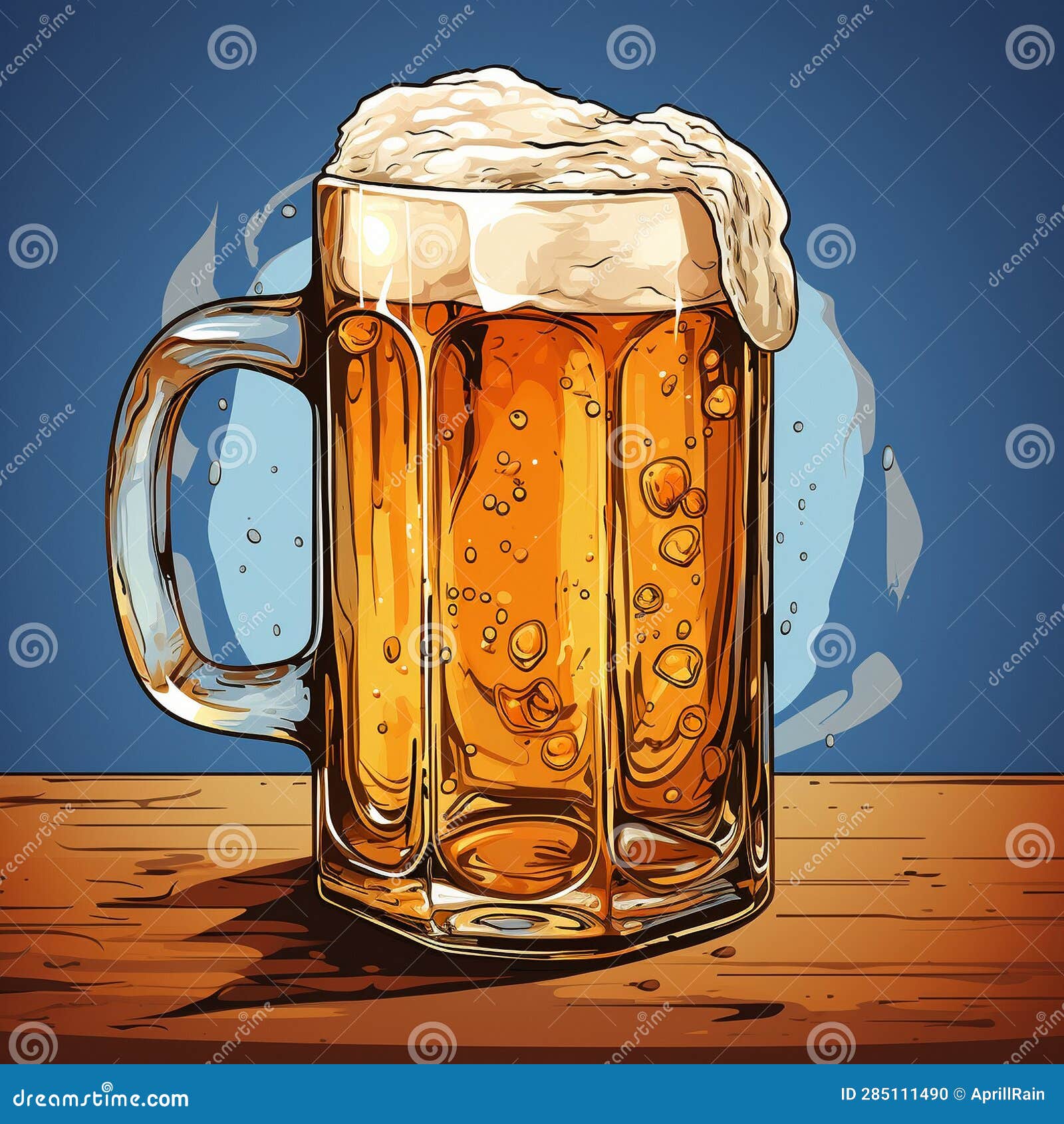 Graphic Image of a Beer Mug Stock Illustration - Illustration of ...