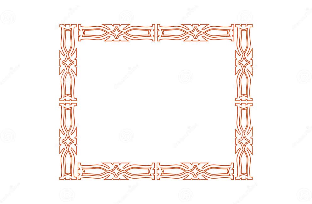 Print.graphic Image Decorative Patterned Rectangular Frame on White ...