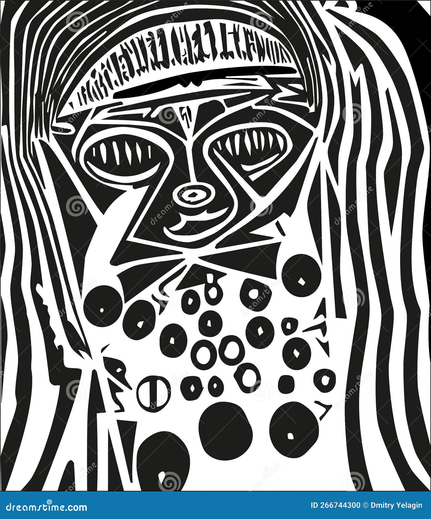 Graphic Image in the Ethnic Style of Shaman Stock Vector - Illustration ...