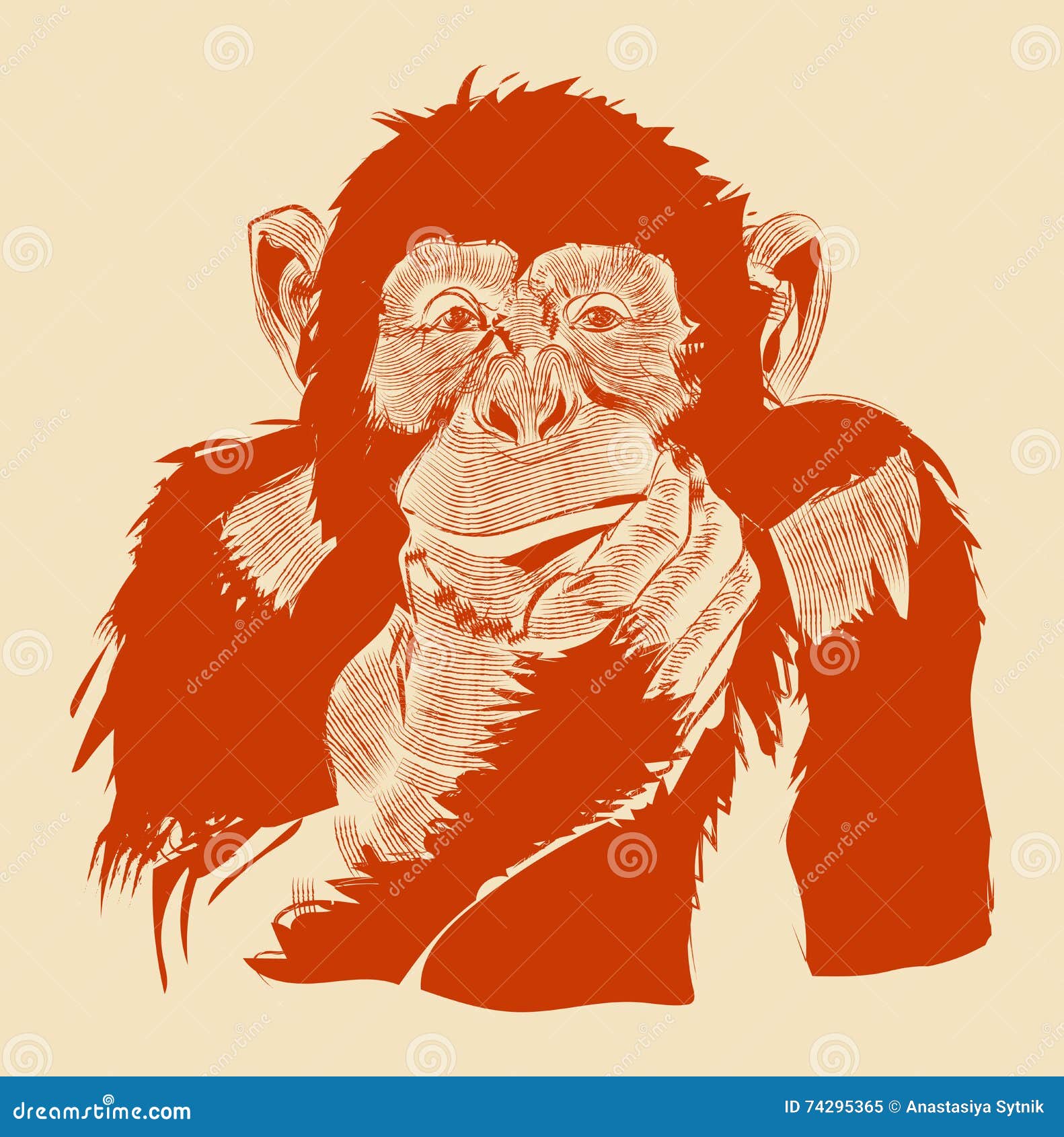 The Graphic Image of a Monkey.Vector Eps 10 Stock Vector - Illustration ...