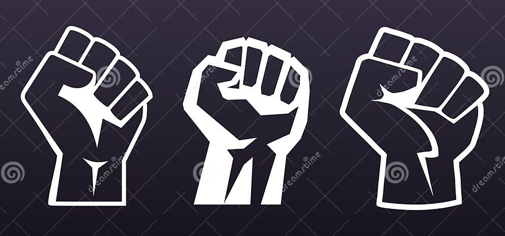 A Graphic Image of a Raised Fist Stock Vector - Illustration of ...