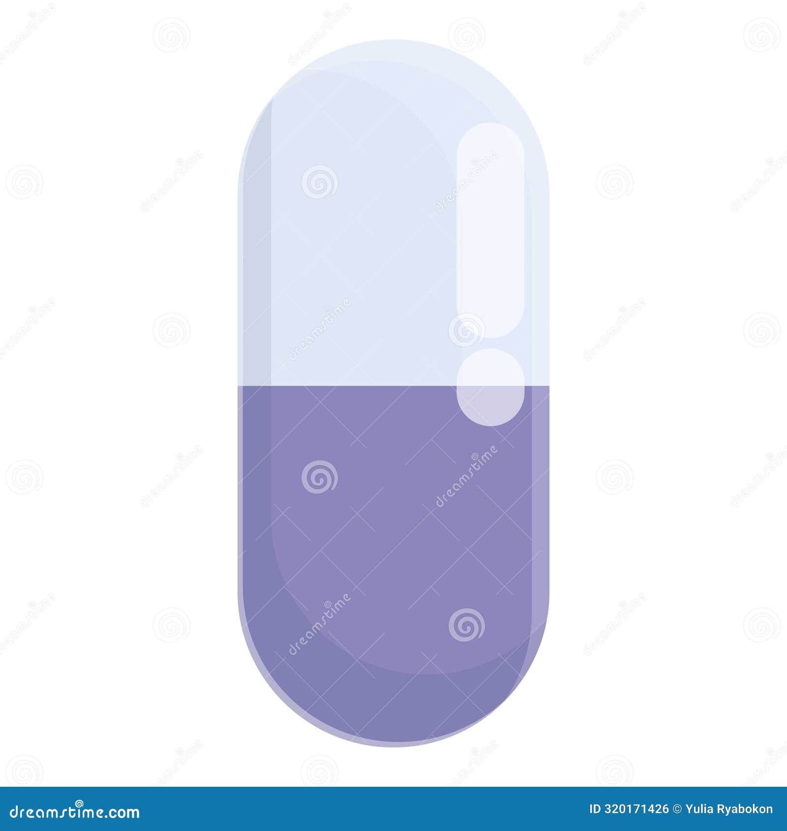 Vector Illustration of a Blue and Purple Capsule Pill Stock Vector ...