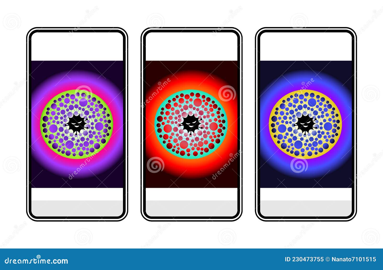 Graphic of a Smartphone Infected with a Internet Virus. Stock Vector ...