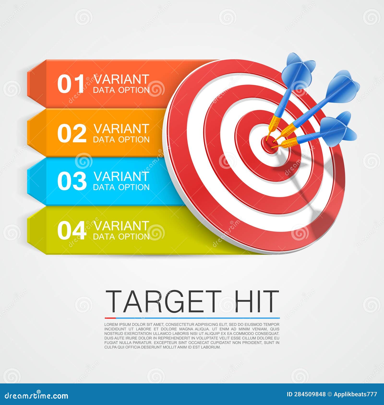 Graphic Information Target with Darts Stock Vector - Illustration of ...