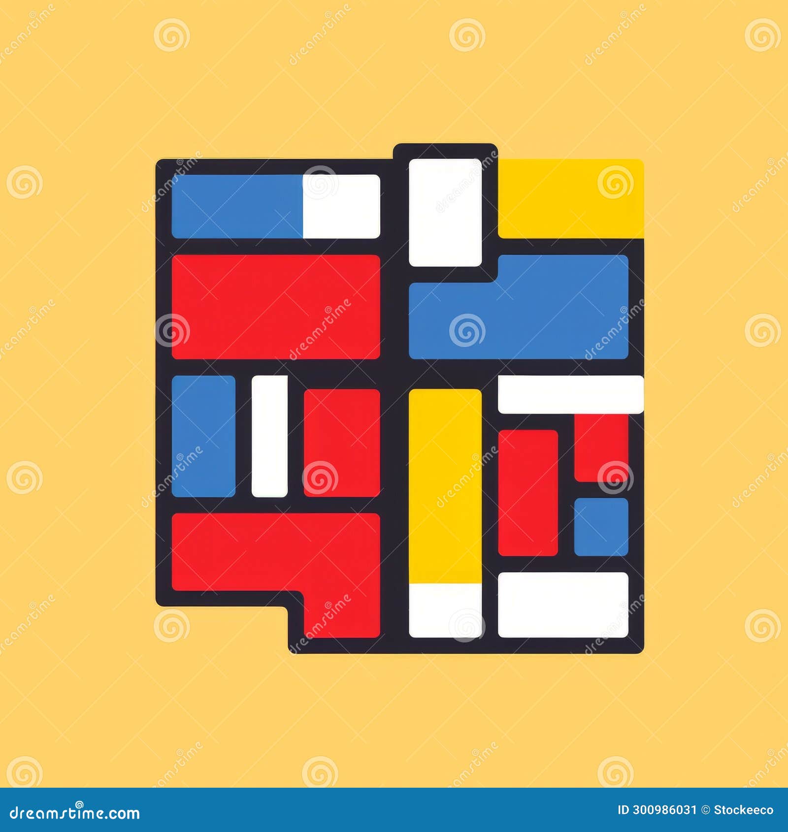 Minimalist Flat Design with De Stijl Influence Stock Illustration - Illustration of outlined ...