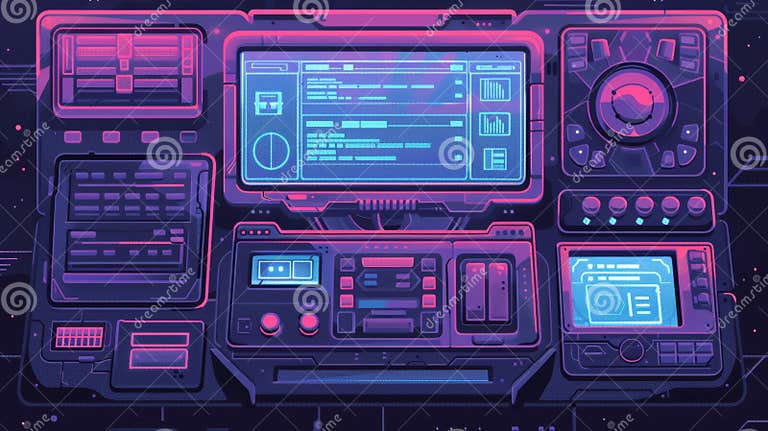 Graphic Interface of a Retro Computer Screen in 90s Style. Modern ...