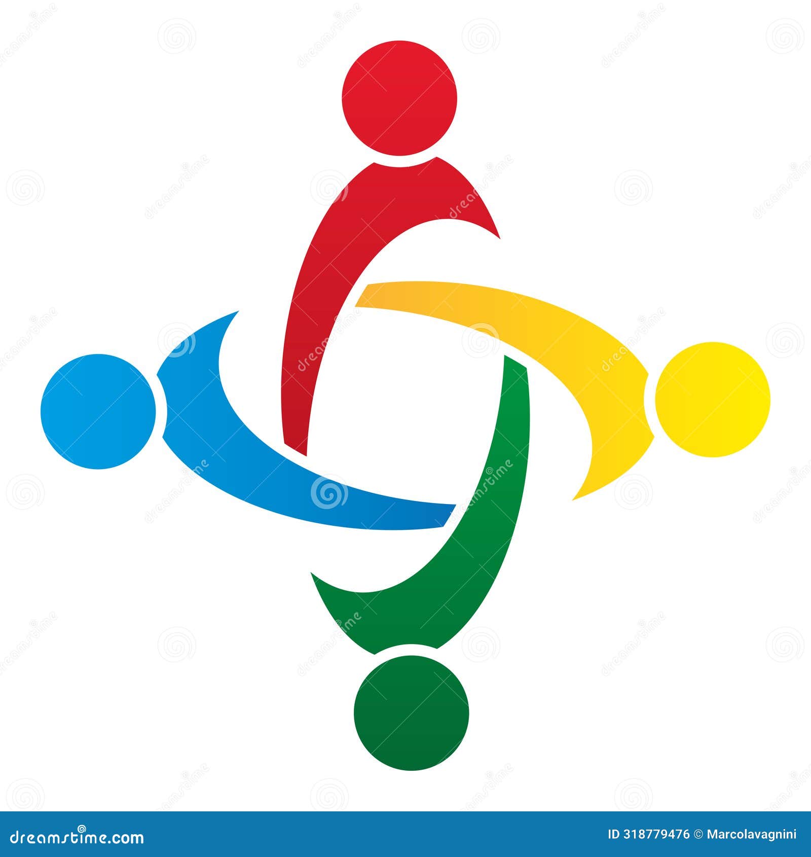 Graphic of Interlinked People Symbolizing Community and Teamwork Stock ...
