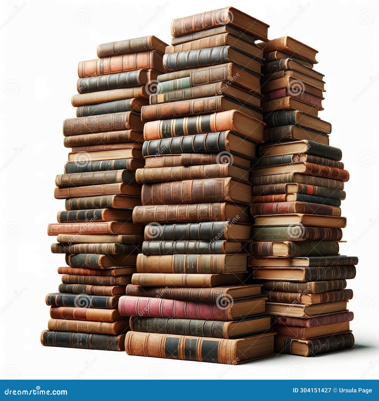 Graphic of a Large Pile Stack of Vintage Old Books Stock Image - Image ...