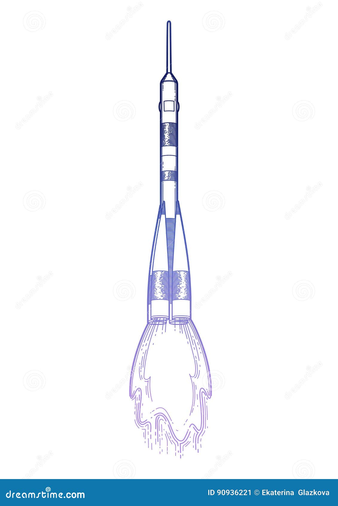 Graphic launching rocket stock vector. Illustration of astronomy - 90936221