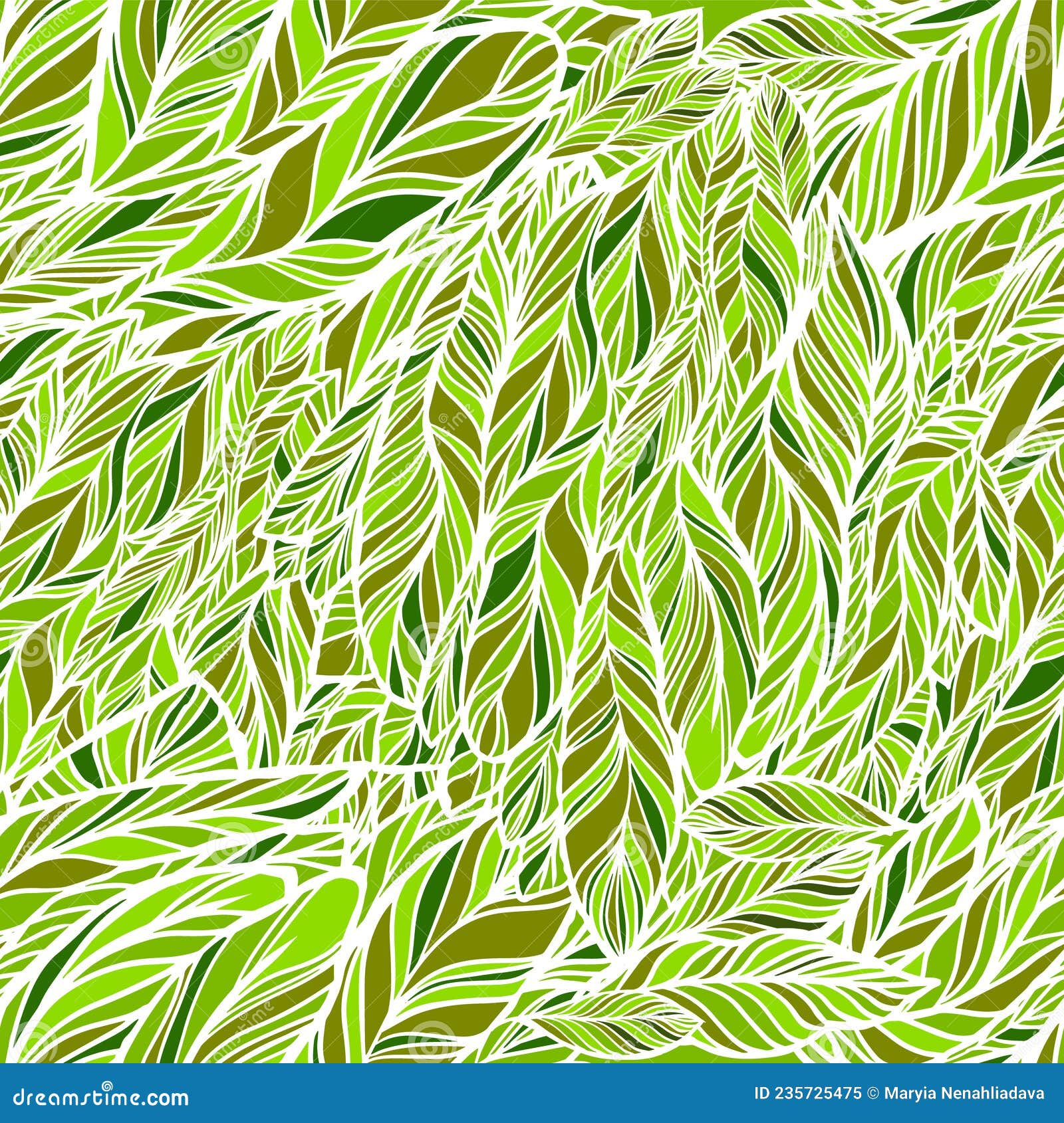 Graphic Leaves Seamless Background. Vector Illustration Stock Vector ...
