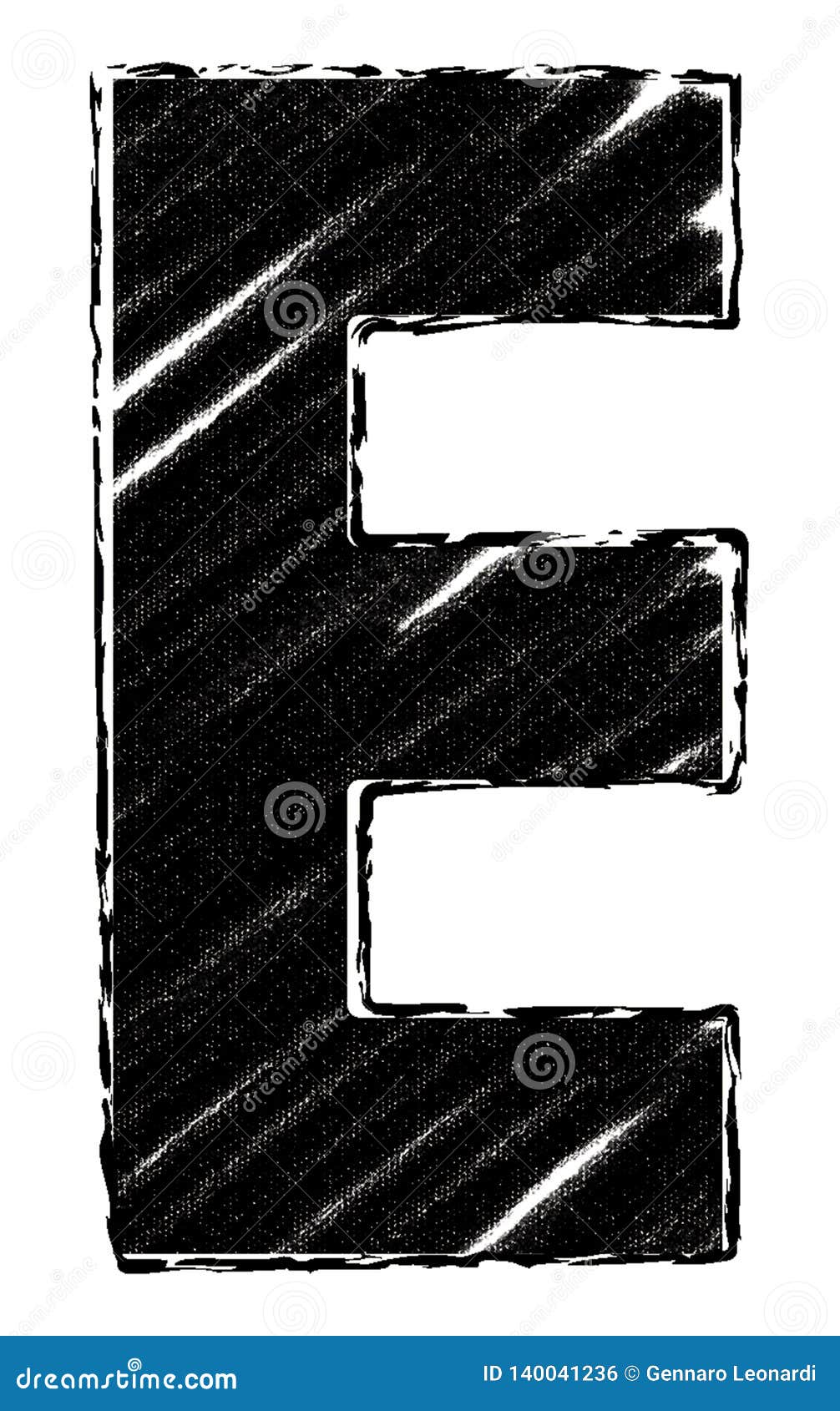 Graphic Letter with Brushstroke Style. Letter E Stock Illustration ...