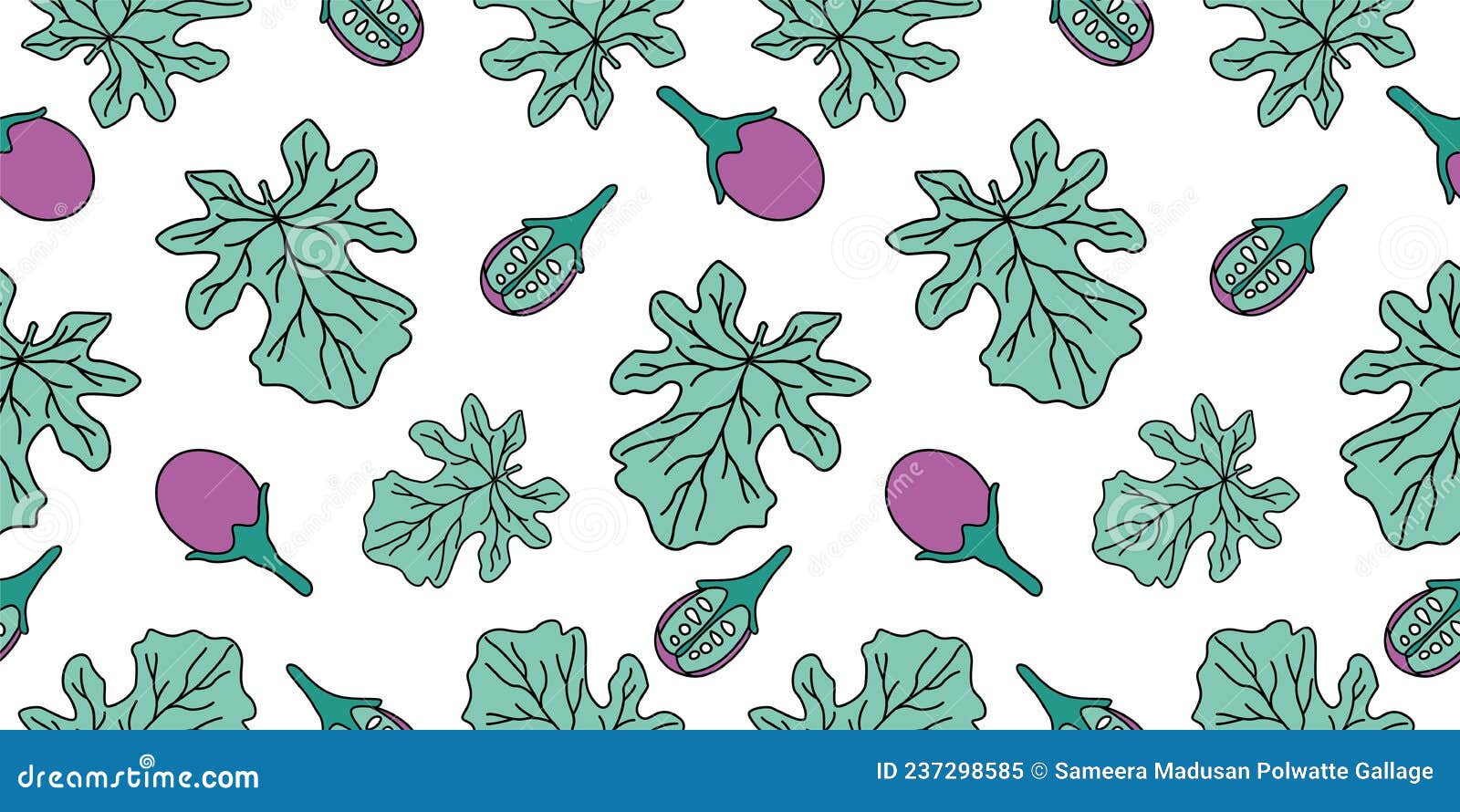 Graphic Linear Silhouette Leaves with Light Background. Vector Seamless ...