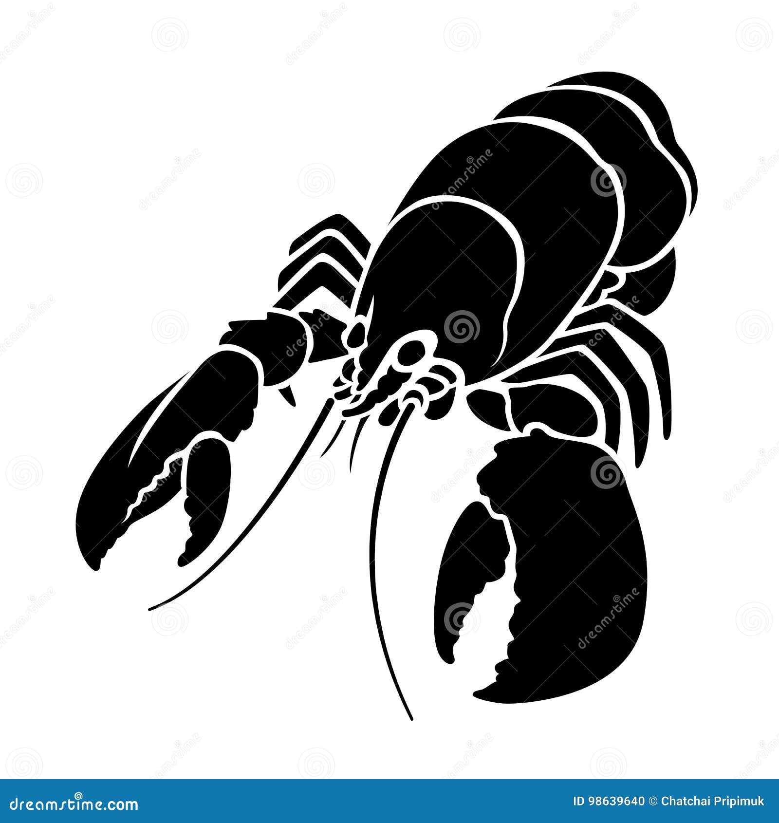 Graphic lobster, vector stock vector. Illustration of lobster - 98639640