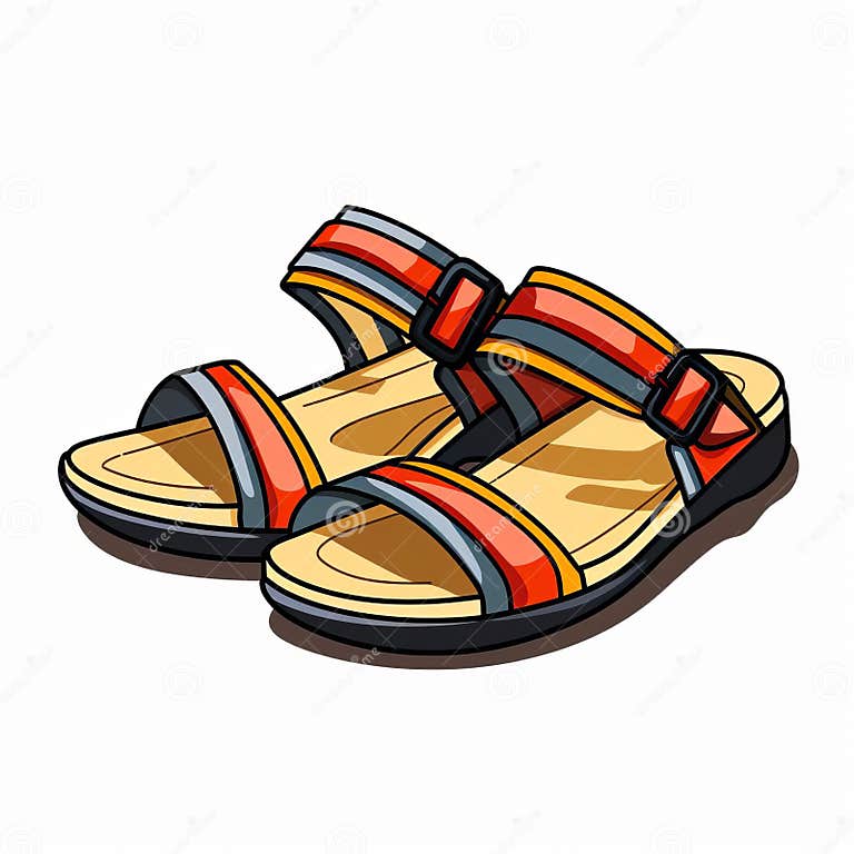 Graphic Minimalist Sandals Design: Simple, Colorful Vector Contour ... Graphic Minimalist Sandals Design: Simple, Colorful Vector Contour ...