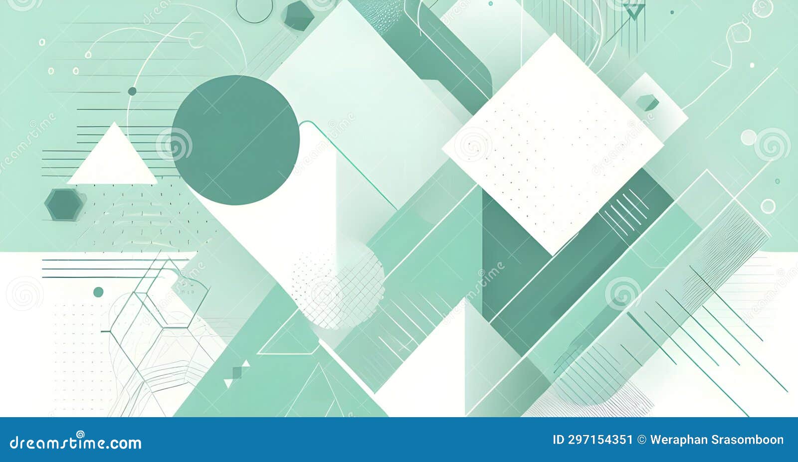 Graphic Mint Green Color Background, Square and Circle, Geometry Stock ...